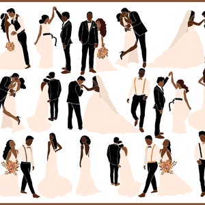 Abstract Wedding People Bride and Groom. Marriage Couple Clipart ...