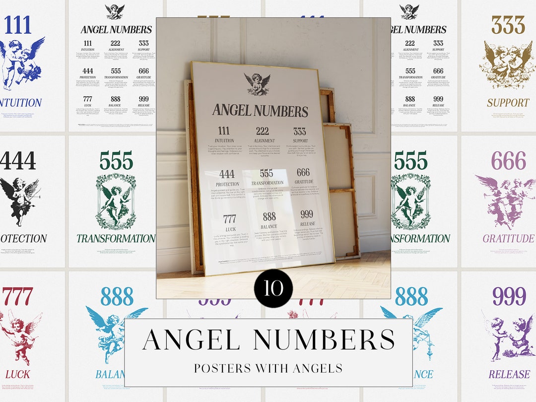 9 Angel Numbers Prints. Angel Numbers Gallery. Feminine Affirmation ...