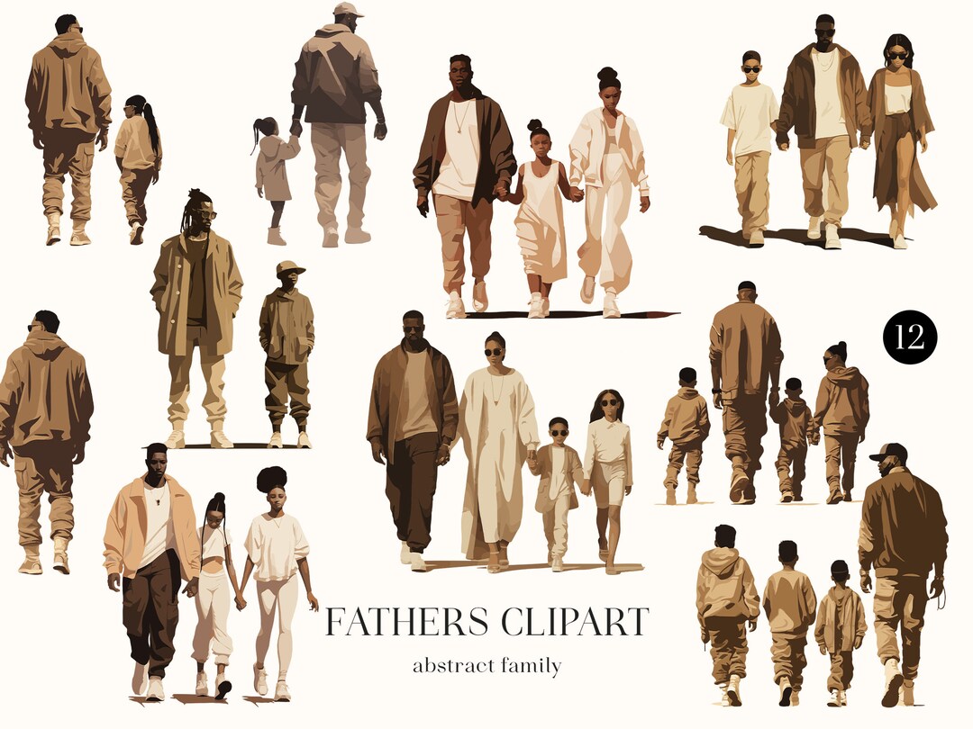 Abstract Fathers Clipart - Abstract Dad Prints - SVG Clipart - Black ...