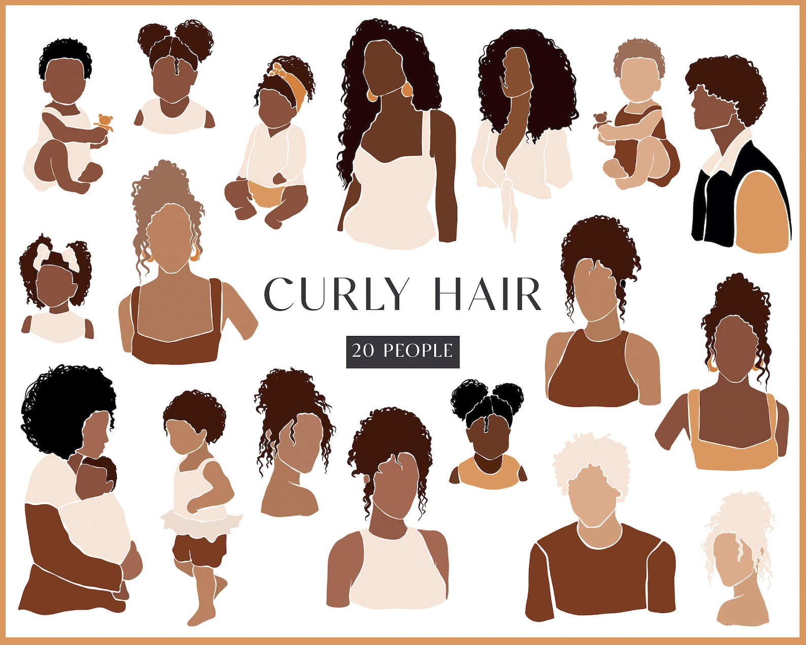Curly Hair SVG Bundle. Woman Baby Child Man With Curly - Etsy