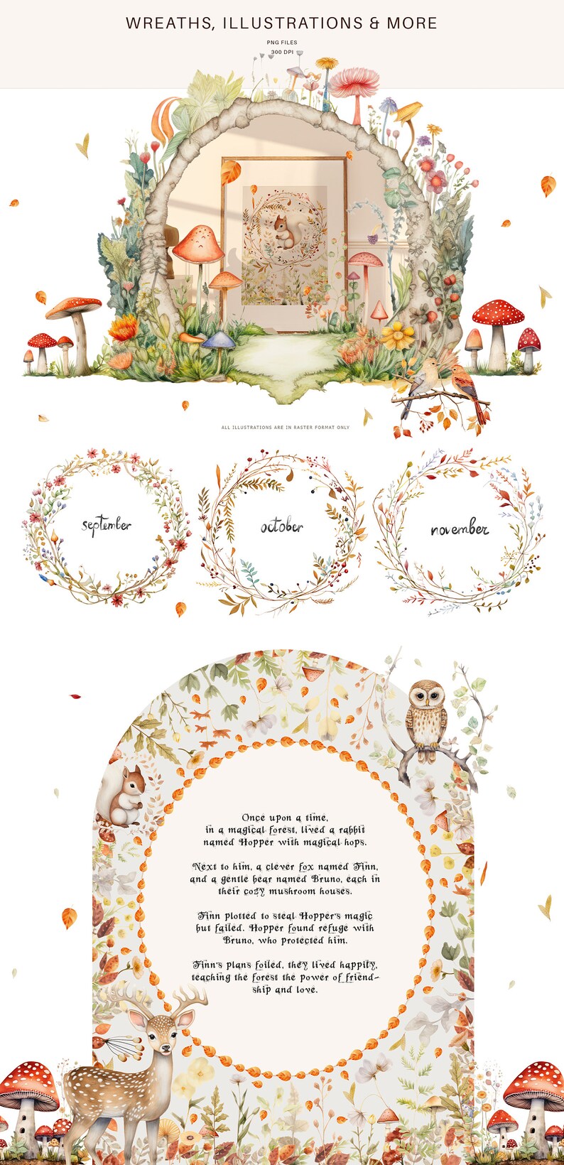 September-november. Watercolor Autumn Clipart. Digital Fall - Etsy