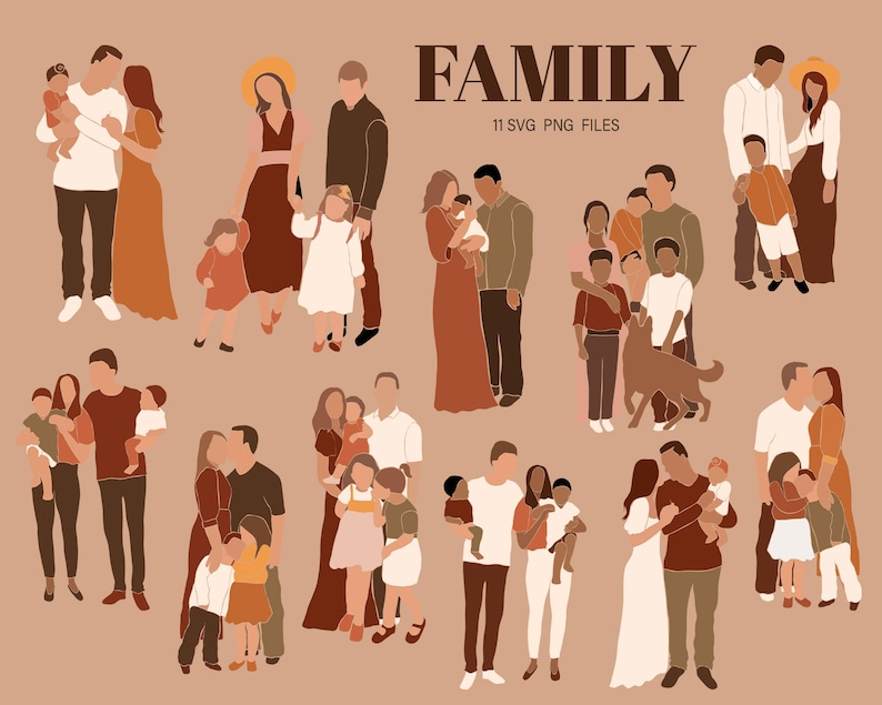 Abstract Family Clipart: Modern Nursery Prints (SVG, PNG Files) - Etsy