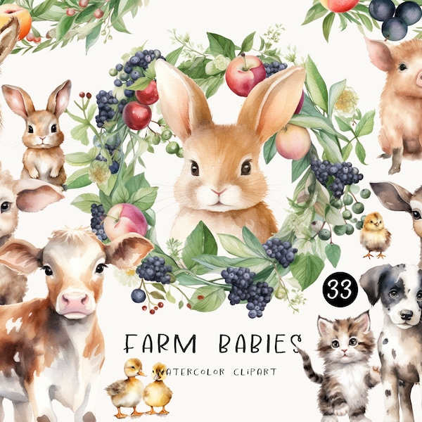 Farm Animal Clipart - Etsy