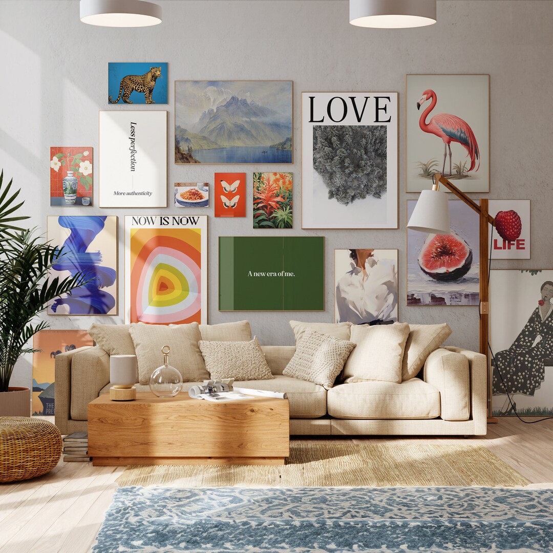 100 Eclectic Prints. Wall Art, Maximalist Gallery Wall Set, Printable ...