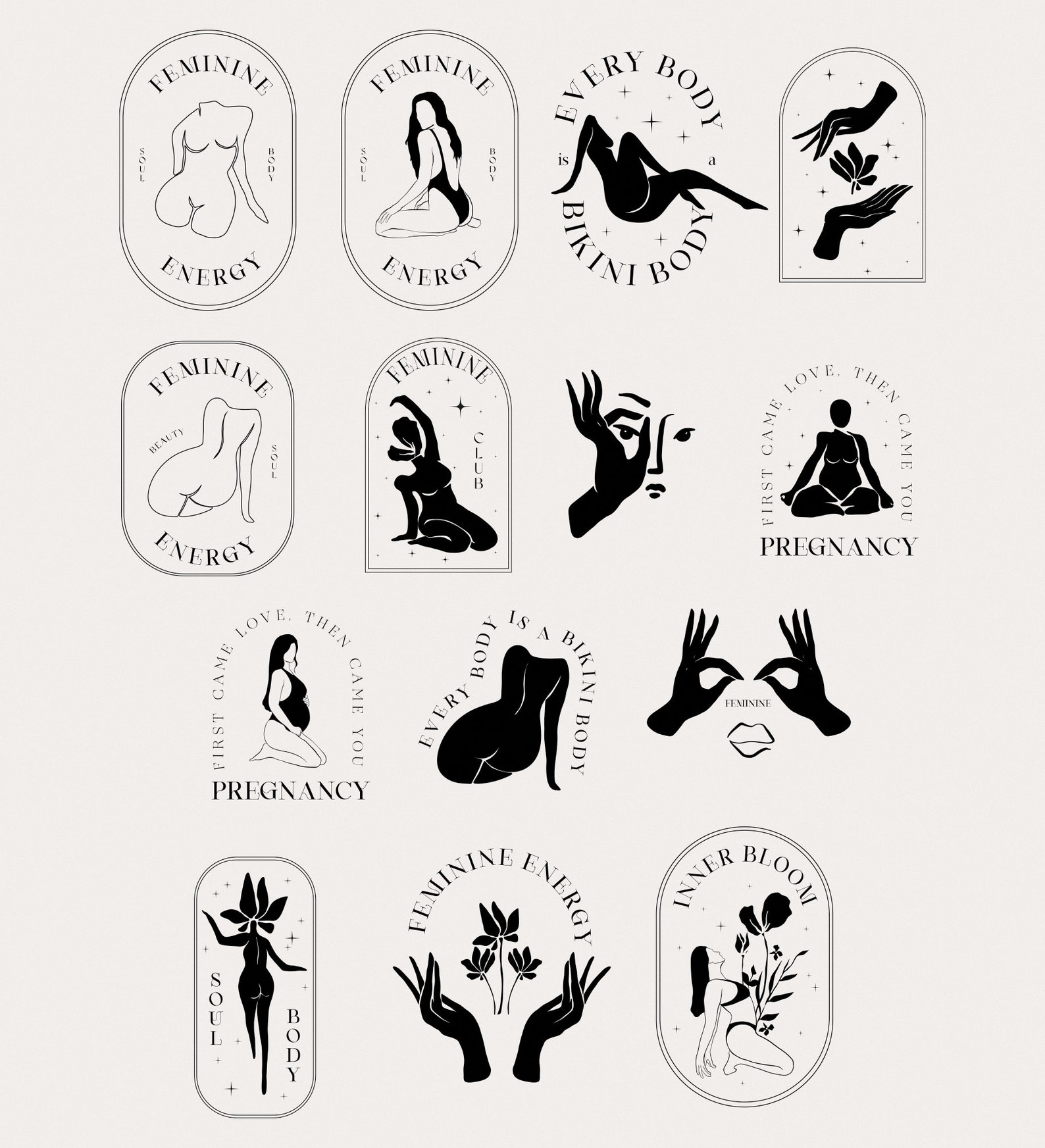 Body Positive. Feminine Art. Watercolor and Vector Bundle. - Etsy