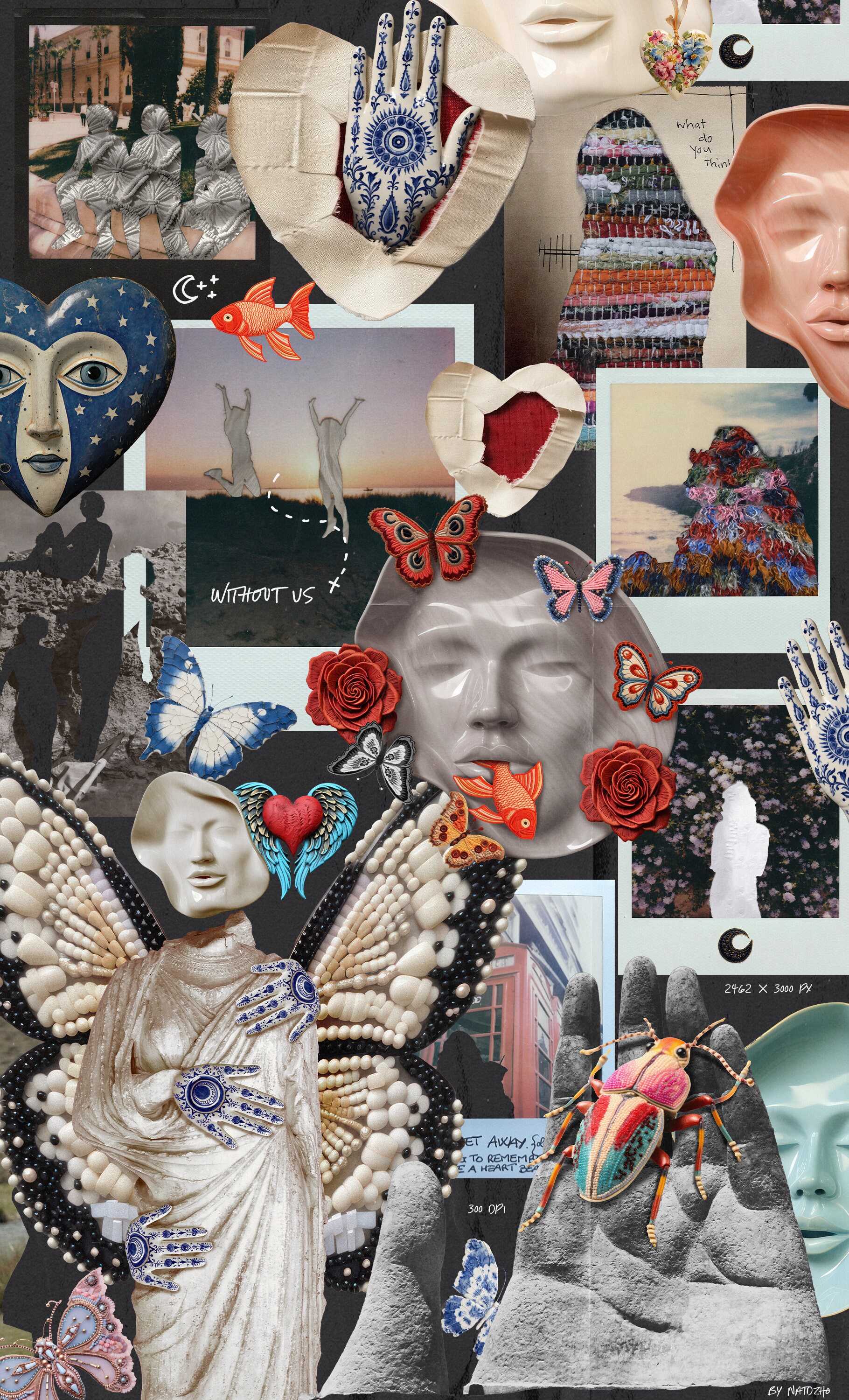 Cryptic Mixed Media Collage Kit: Surreal Graphic Elements (digital ...