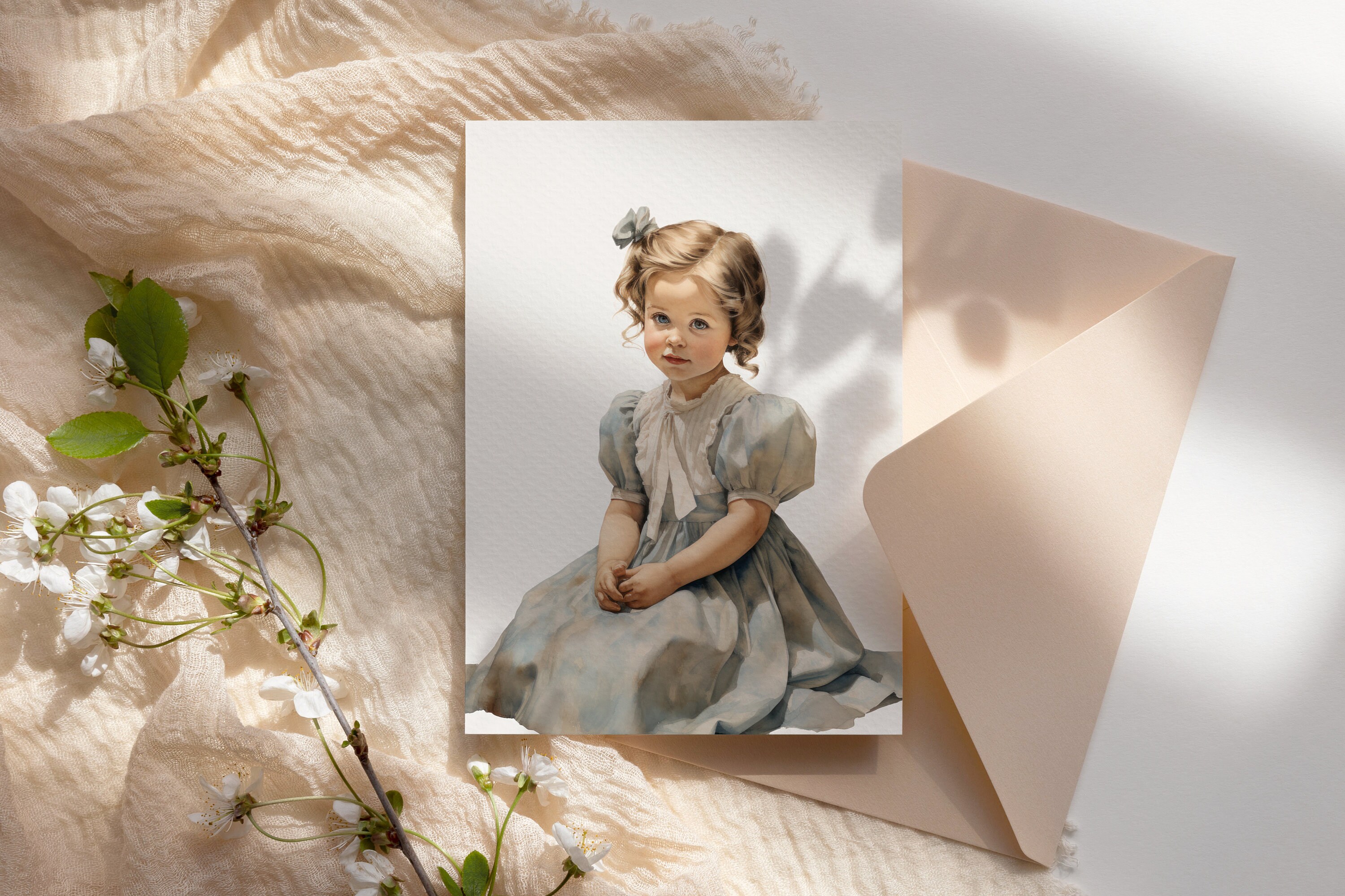 Vintage Watercolor Girl Clipart. Vintage Bundle Baby (Download Now) - Etsy