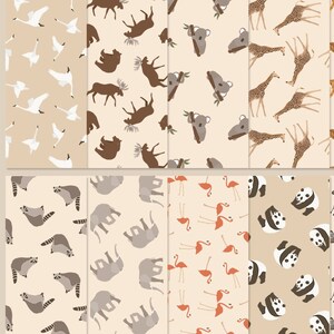 Animals Seamless Pattern Animals Digital Paper Seamless Digital Paper ...