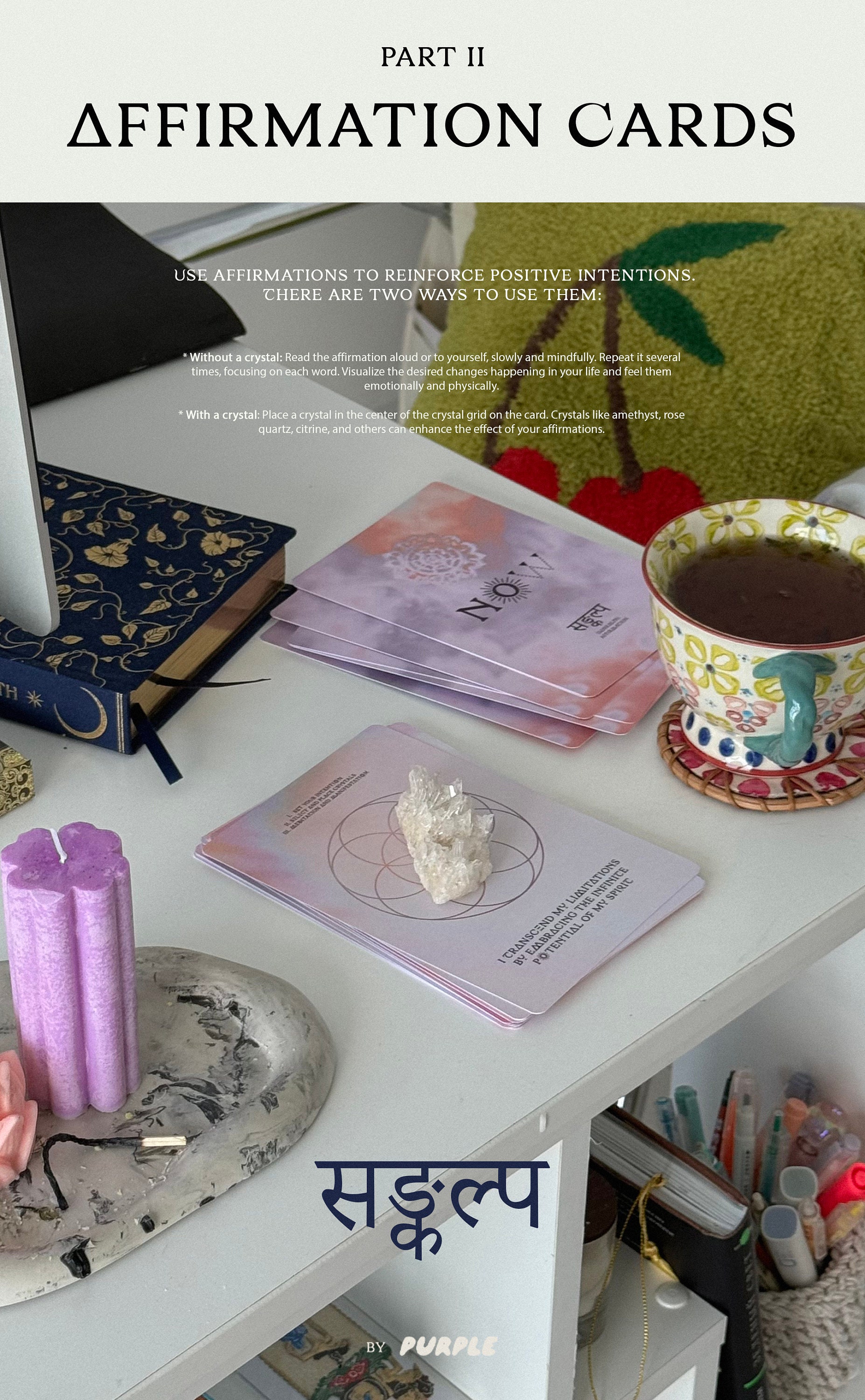Mindful Reflection Cards With Positive Affirmations & Healing Minerals ...