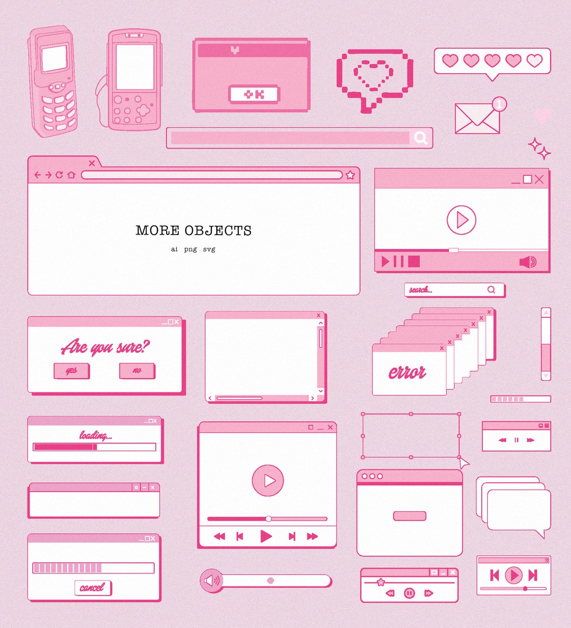 Trendy Pink Digital Collage Pack Mixed Media Textures Barbie - Etsy