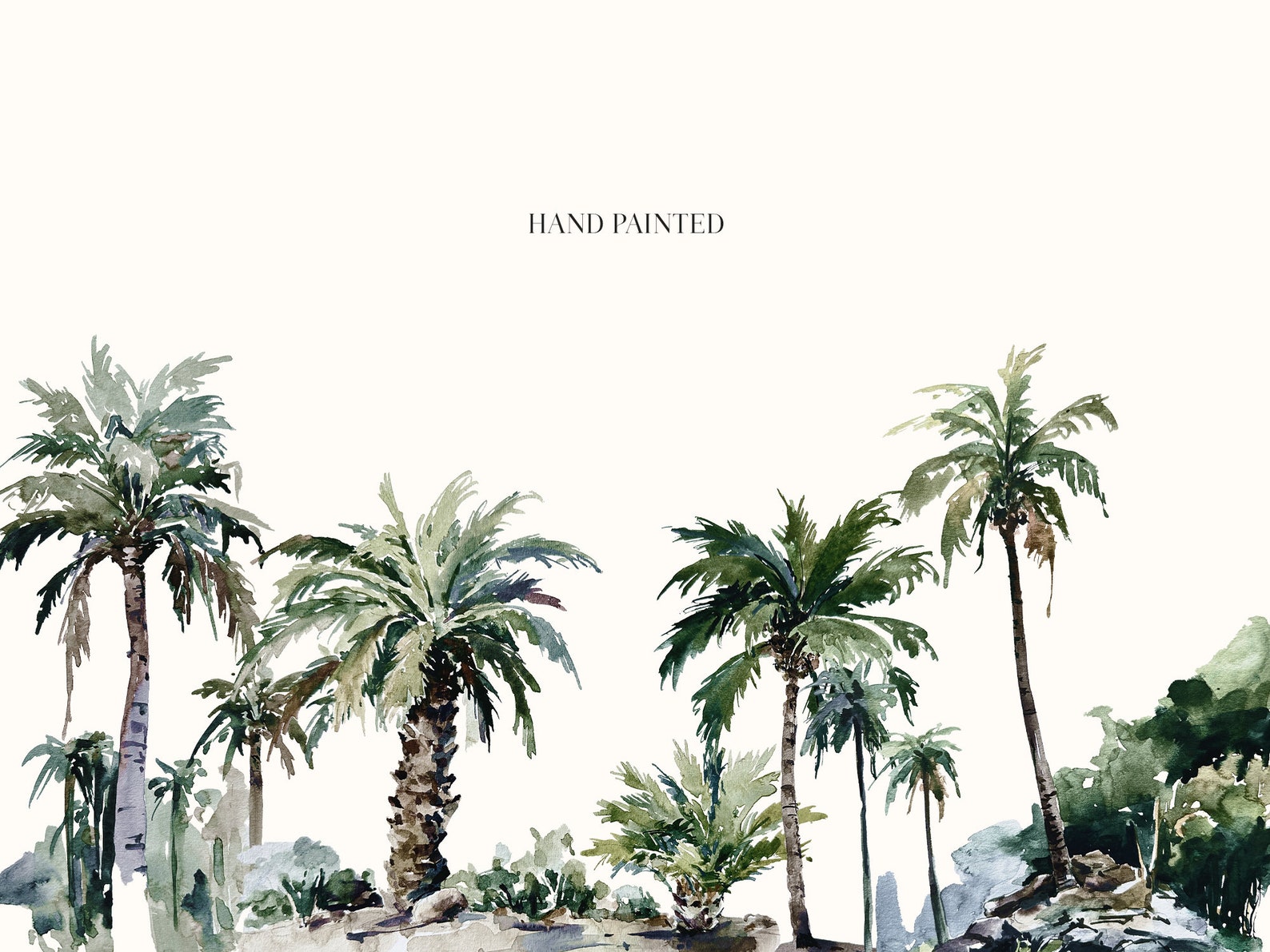 Watercolor Palm Trees Clipart Tropical Island PNG for Instant Download ...