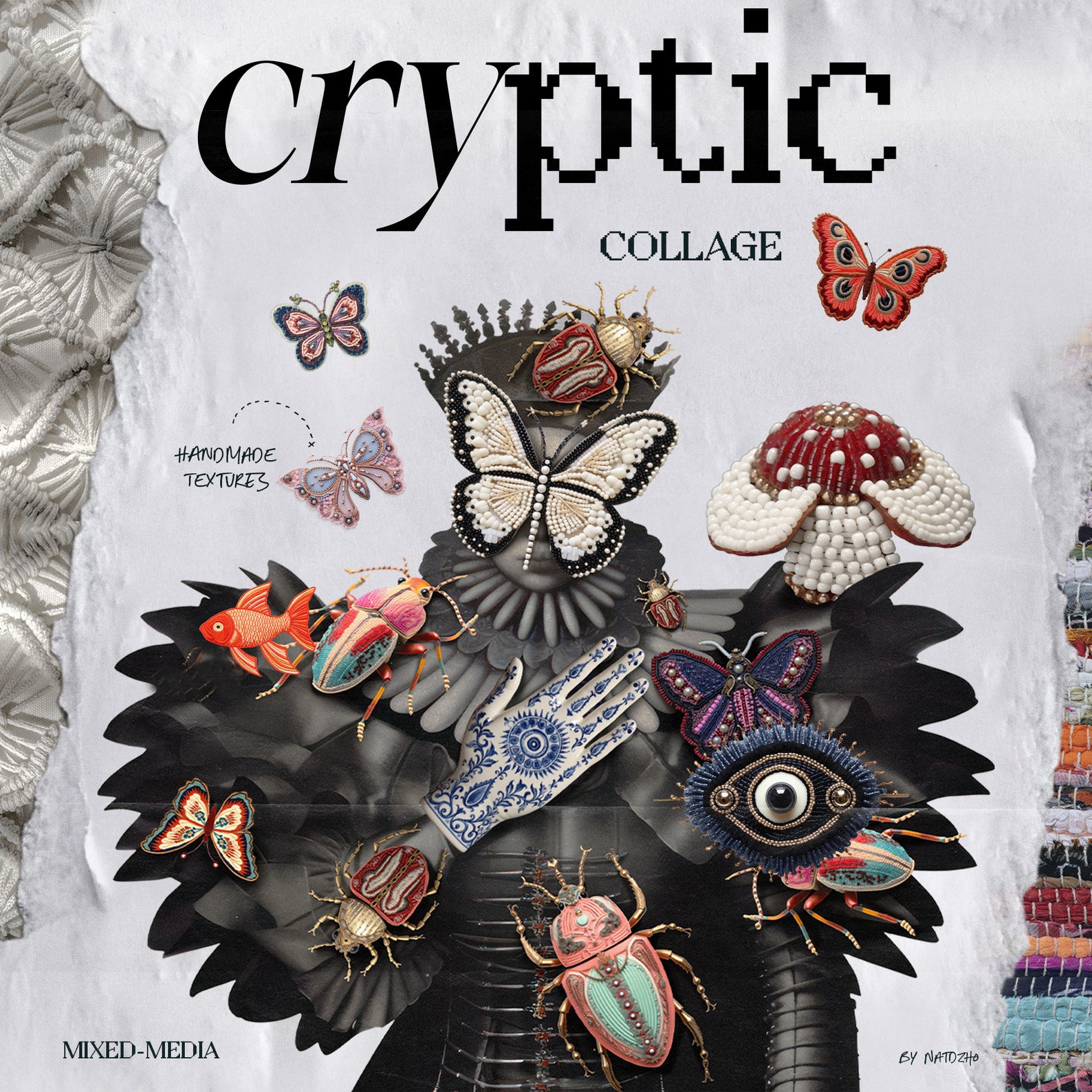 Cryptic Mixed Media Collage Kit: Surreal Graphic Elements (digital ...