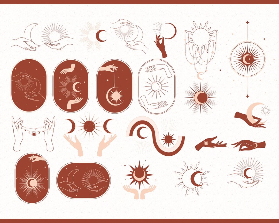 Moon and Sun Logos. SVG Logo. Celestial Clipart. Esoteric - Etsy Australia