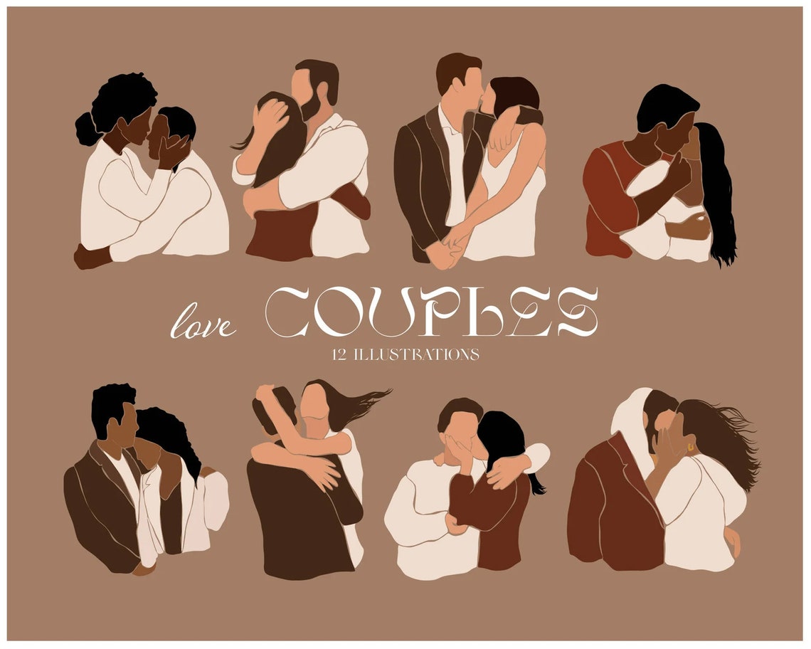 Love Couples SVG Abstract Art Couple Clipart. Abstract - Etsy