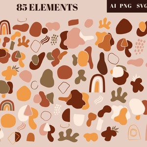 Abstract Shapes Clipart, Abstract Elements Earth Colors, Vector Shapes. Abstract SVG Files. DYI ...