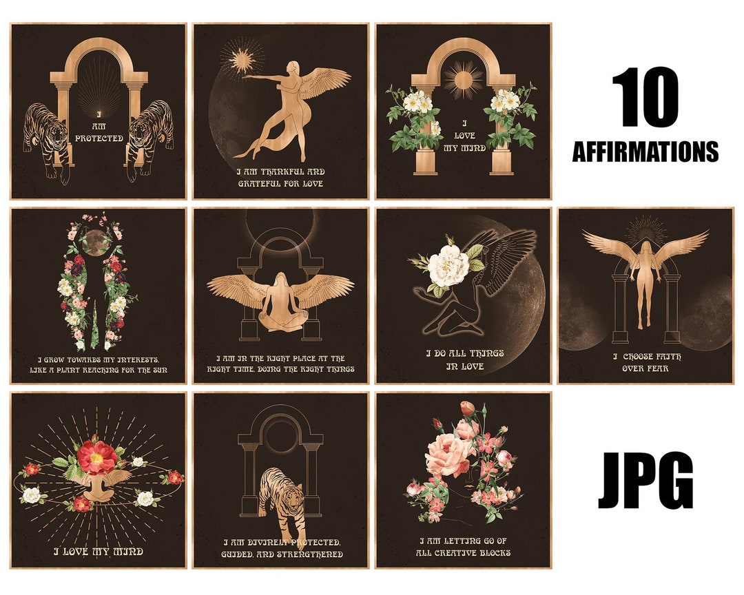 Digital Affirmation Cards. Set of 10 Affirmation Printable Cards ...