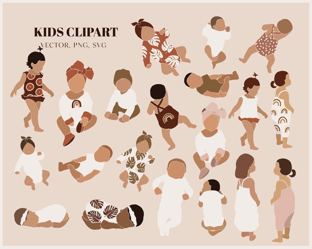 Abstract Kids Clipart - Abstract Baby Prints - SVG Clipart - Baby ...