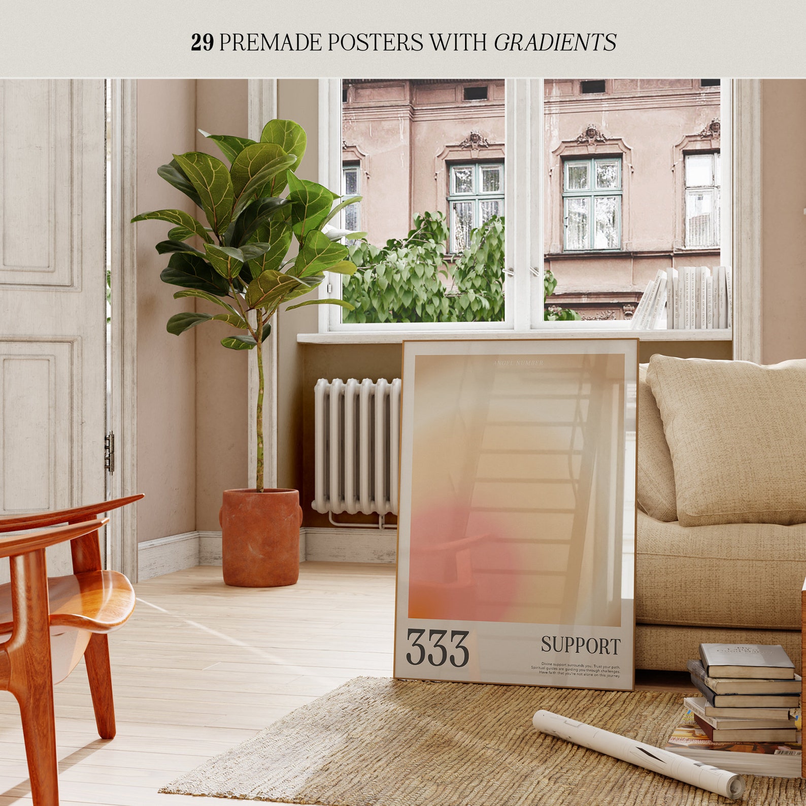 Angel Number Posters: Gradient Aura Spiritual Wall Art (digital ...
