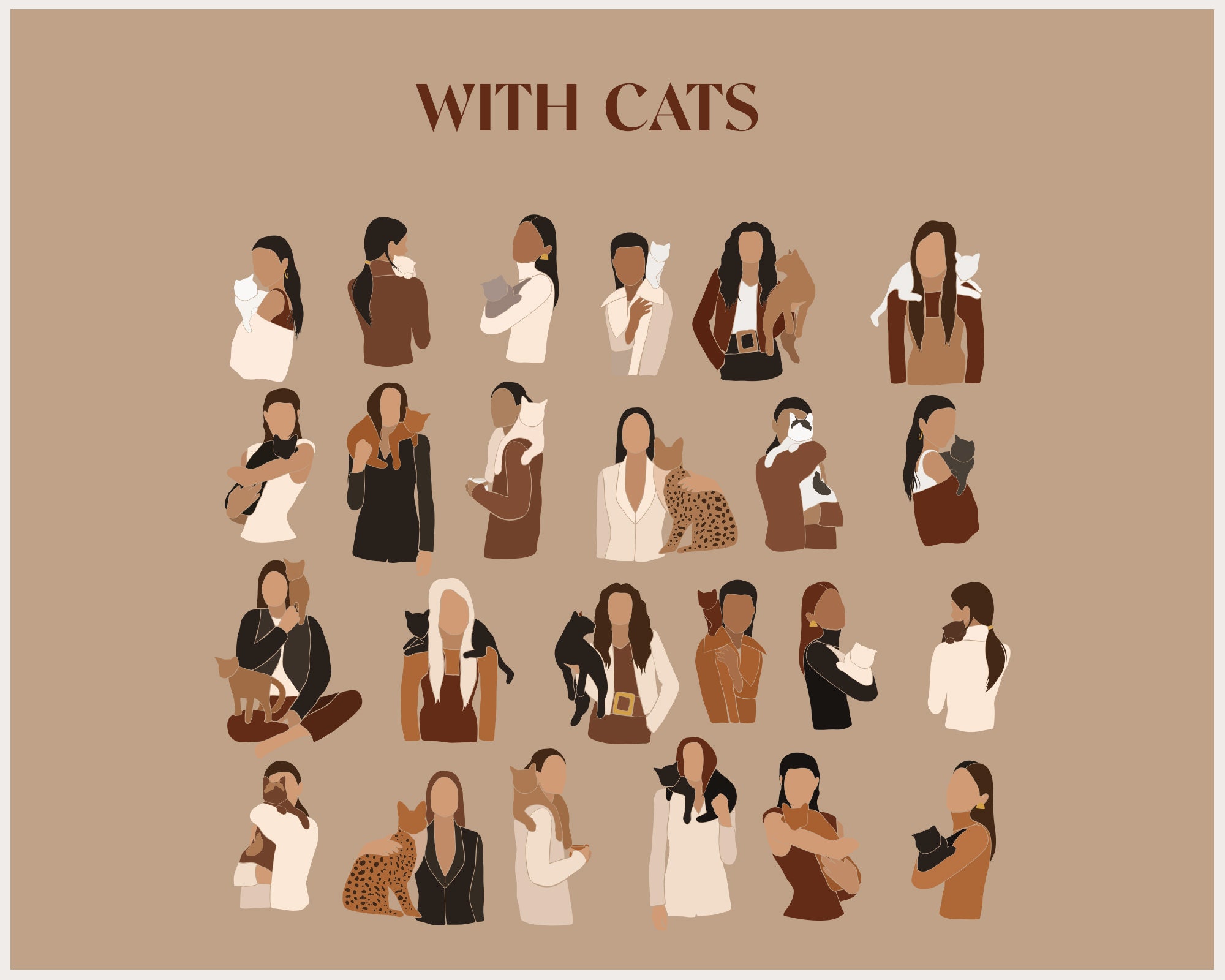 Abstract People Bundle | Family SVG Clipart - Nursing Mother, Father ...