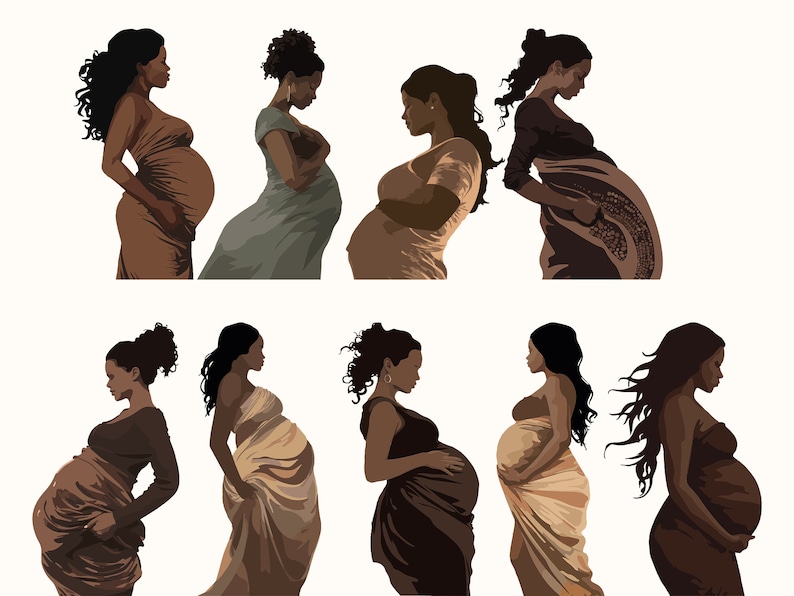 Abstract Pregnancy Clipart Abstract Mother Prints Black - Etsy