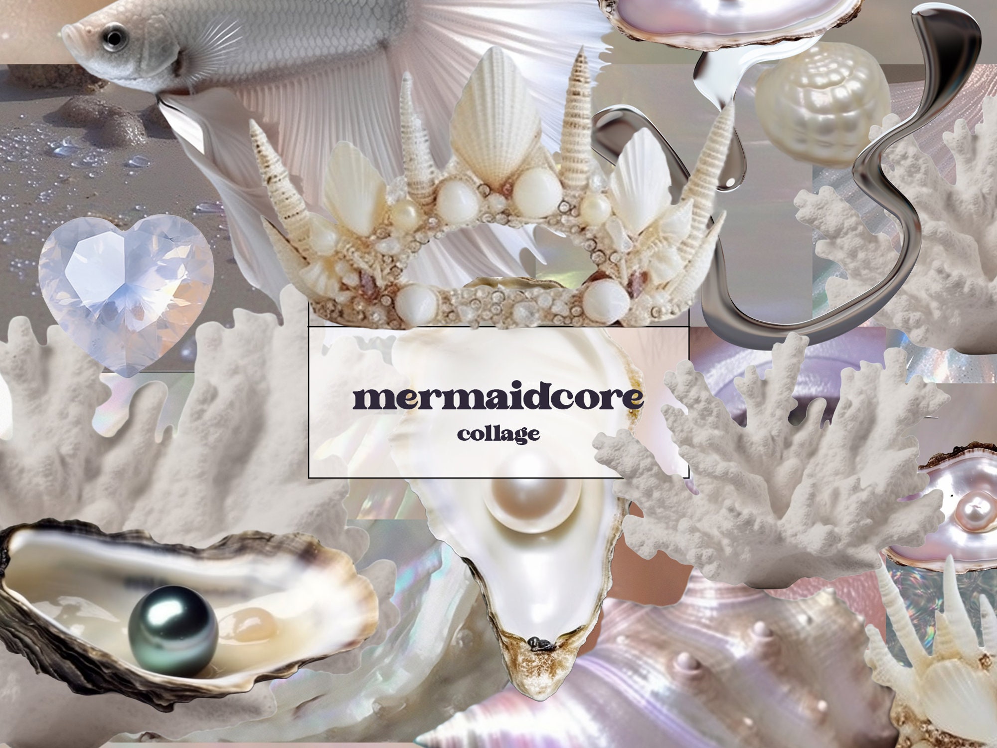 Mermaidcore Collage. Sea PNG Objects. - Etsy