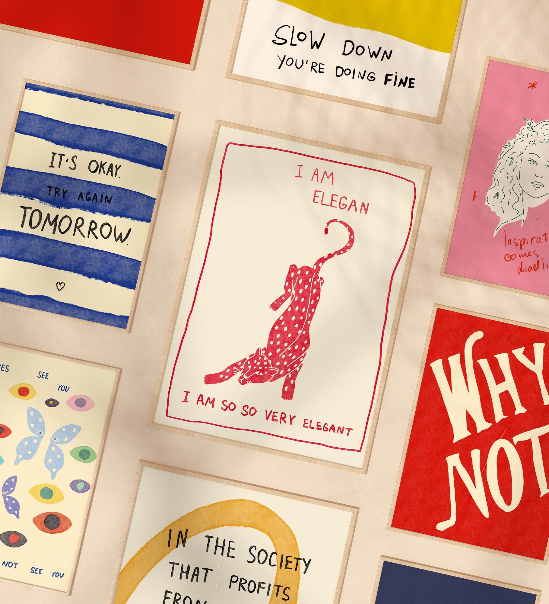 Hand Drawn Posters Bundle - 50 Digital Prints | Matisse-inspired Trendy ...