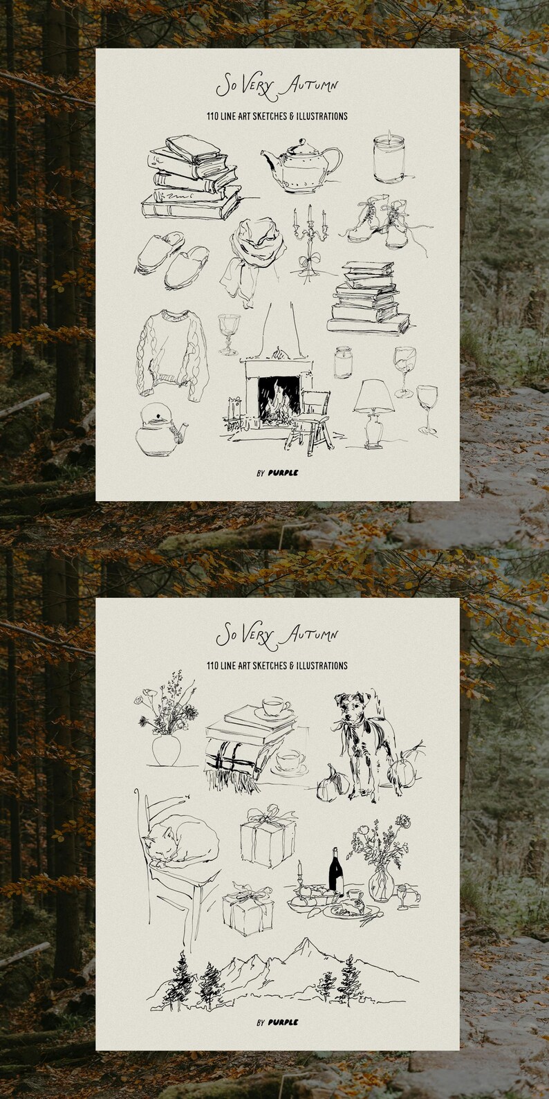 Fall Line Art Sketches: Pumpkin Harvest Clipart (digital Download) - Etsy