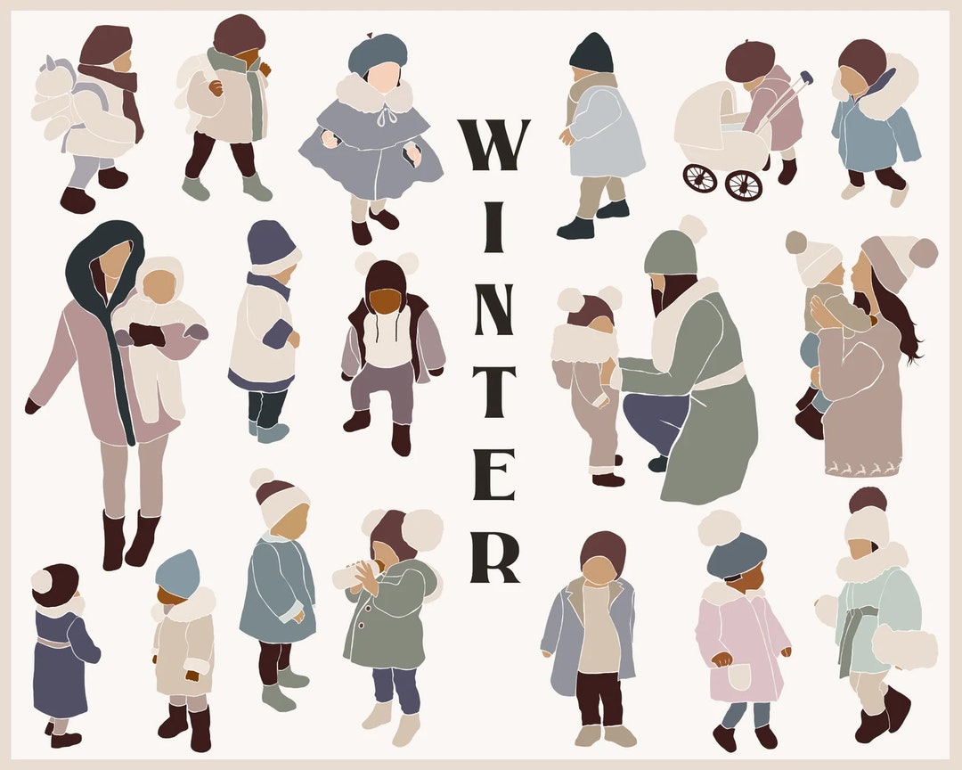 Abstract Winter Kids Clipart - Abstract Baby Prints - SVG Clipart ...