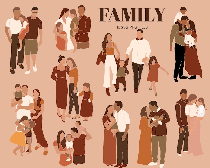 Abstract Family Clipart Abstract Parents Prints SVG - Etsy