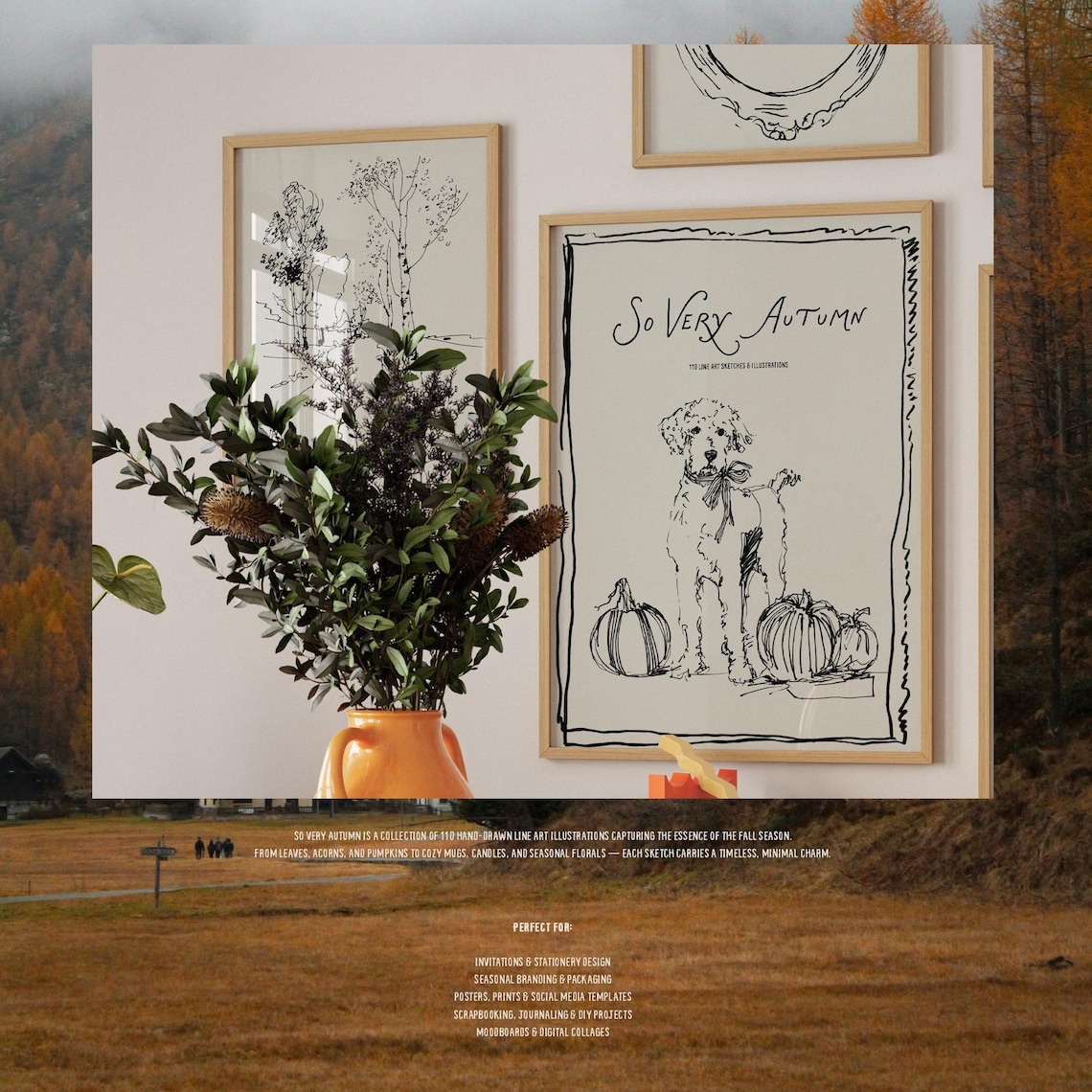 Fall Line Art Sketches: Pumpkin Harvest Clipart (digital Download) - Etsy
