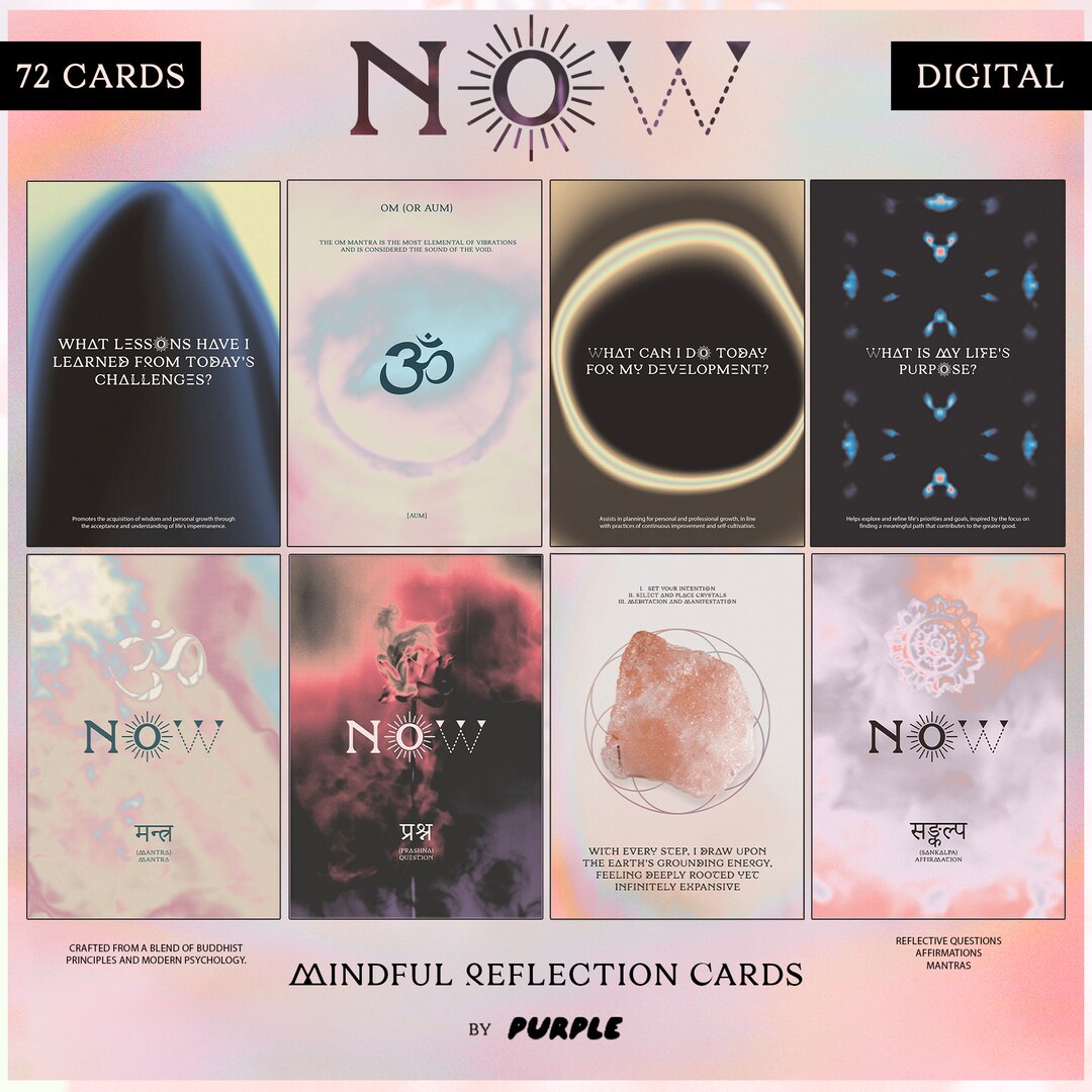 Mindful Reflection Cards With Positive Affirmations & Healing Minerals ...