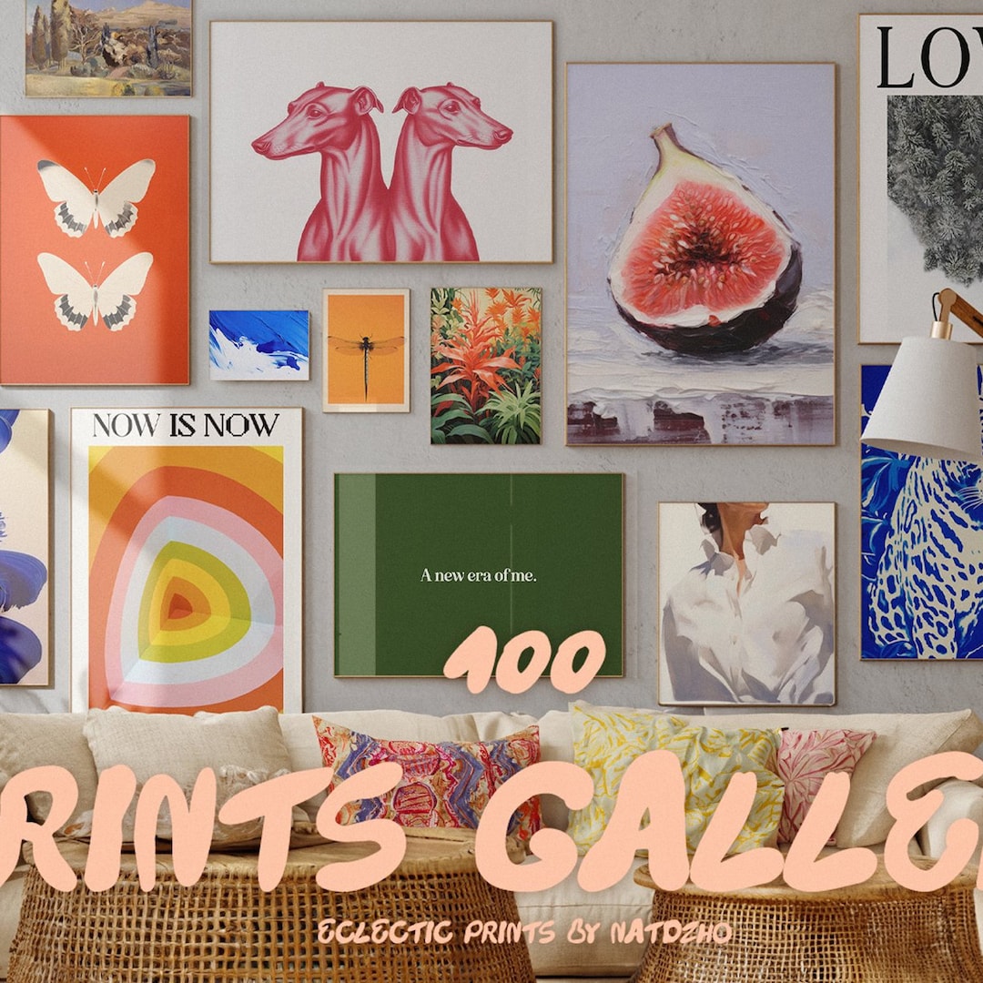 100 Eclectic Prints. Wall Art, Maximalist Gallery Wall Set, Printable Exhibition Posters ...