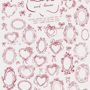 Love Line Art Clipart, Romantic Wedding & Valentine Illustrations - Etsy