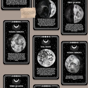 Watercolor Moon Phases. Moon Phases Cards, Moon Phases Meaning ...