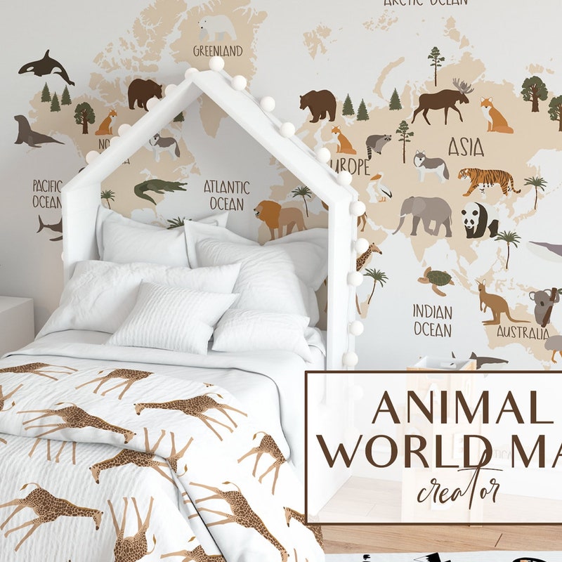 World Map Portrait - Etsy