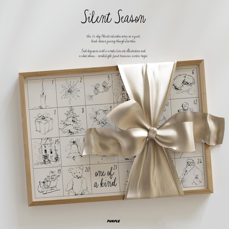 Advent Calendar 2026. Line Art Christmas Clipart Set. Festive ...