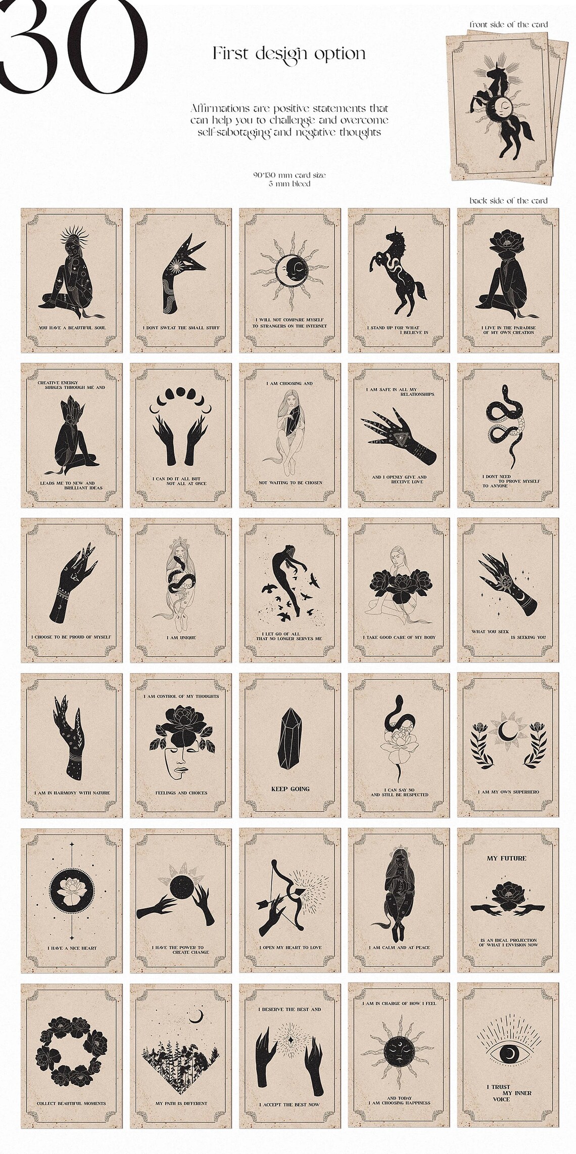 Digital Affirmation Cards. Inner Strength Affirmations - Etsy