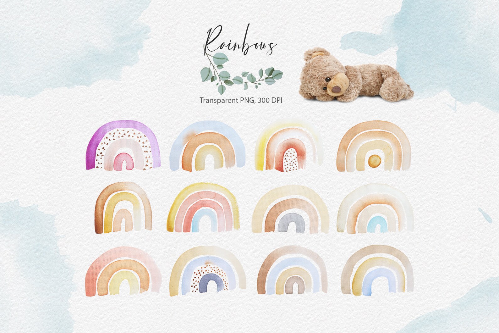Baby Boom Watercolor Clipart Watercolor Baby Elements for Boy - Etsy