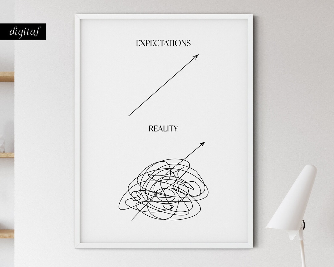 Expectation Vs Reality Digital Poster. Self Love, Mental Health, Well ...