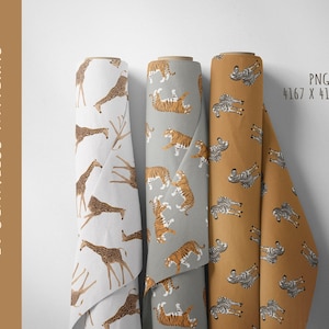 Animals Seamless Pattern Animals Digital Paper Seamless Digital Paper ...