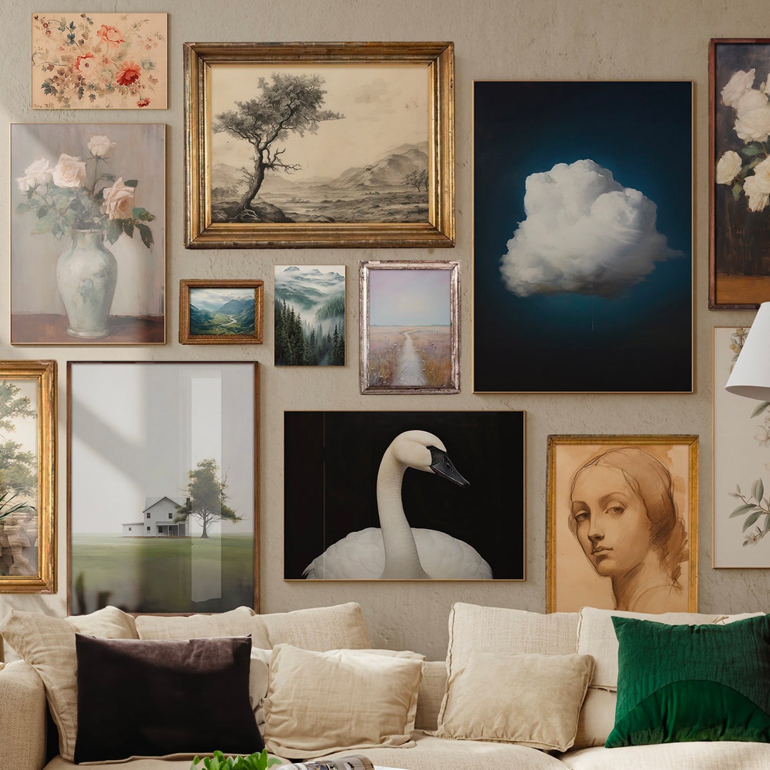 Moody Wall Art Set of 15 Prints. Modern Farmhouse. Dark Academia Rustic ...