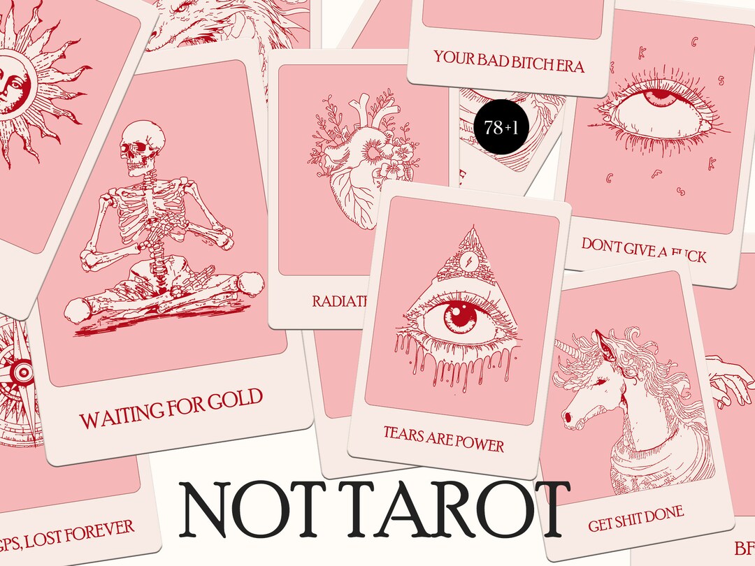 Not Tarot Printable Desk. Sarcastic Cards Digital Clipart. Individual ...