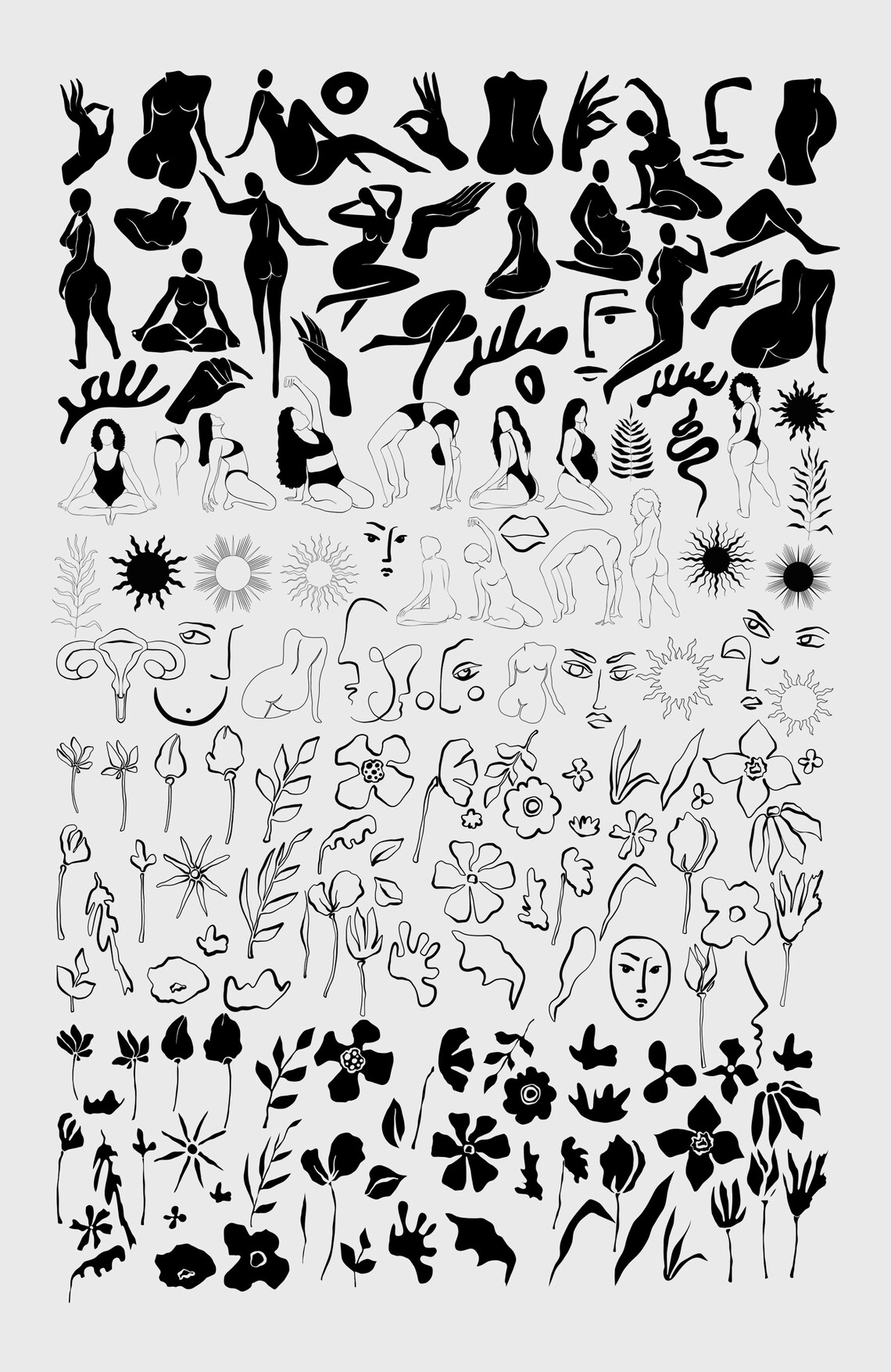 Body Positive. Feminine Art. Watercolor and Wector Bundle. - Etsy