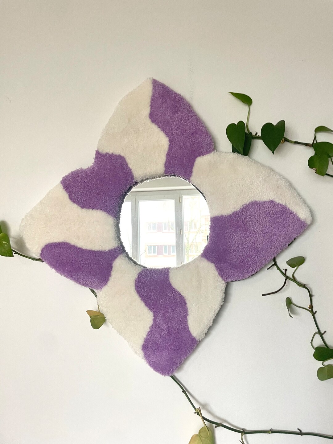 Hand-tufted Wavy Mirror - Ultra Soft and Fluffy Acrylic Wall Decor ...