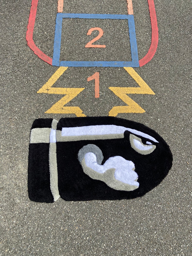 Handmade Mario Missile Rug Retro Gaming Inspired Decor With French ...