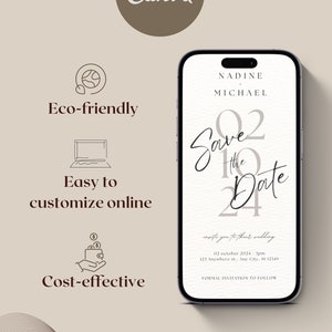 Digital Wedding Invitation Canva Template Minimal Instant - Etsy