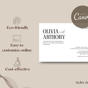 Digital Wedding Invitation Canva Template Instant Download Print DIY ...