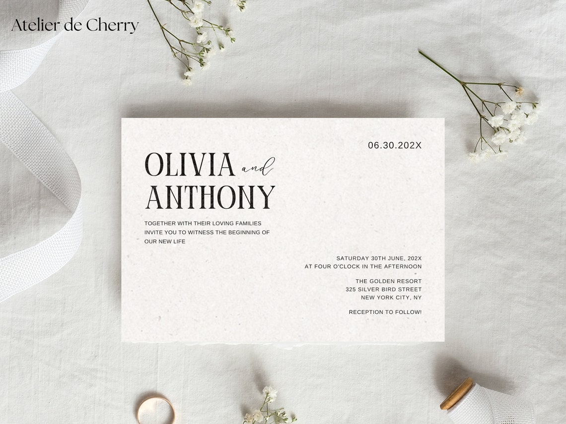Digital Wedding Invitation Canva Template Instant Download Print DIY ...