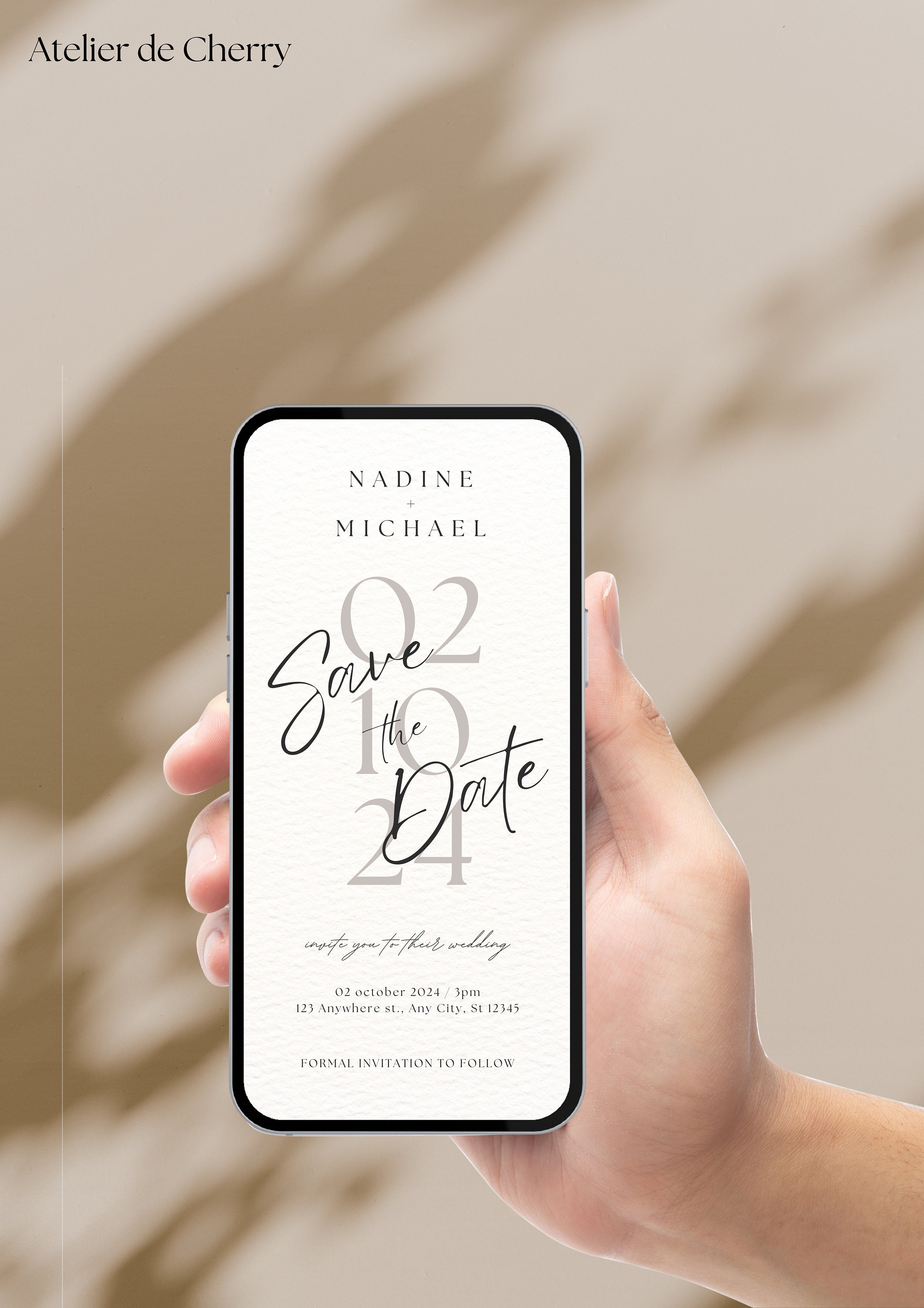 Digital Wedding Invitation Canva Template Minimal Instant - Etsy