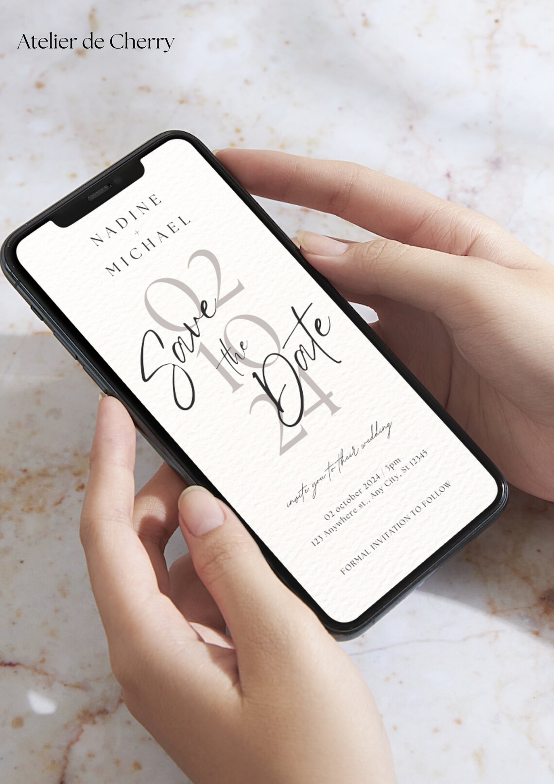 Digital Wedding Invitation Canva Template Minimal Instant - Etsy